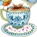 The Wishing Well, Little Birds Have Wishes Too. Print in Pretty Blues ...