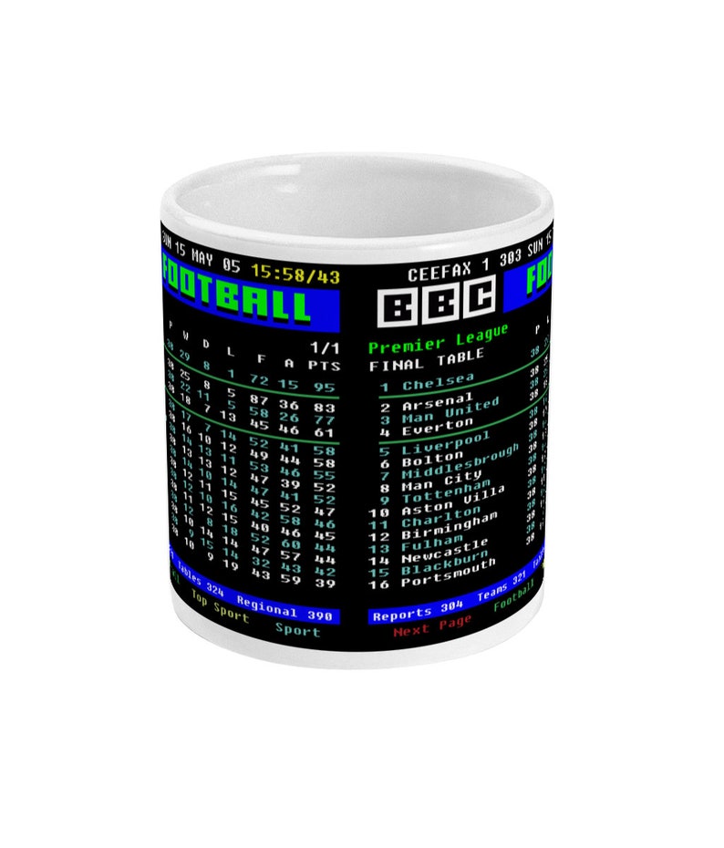 Chelsea 2004/05 Champions Premier League Table Ceefax Football Match ...