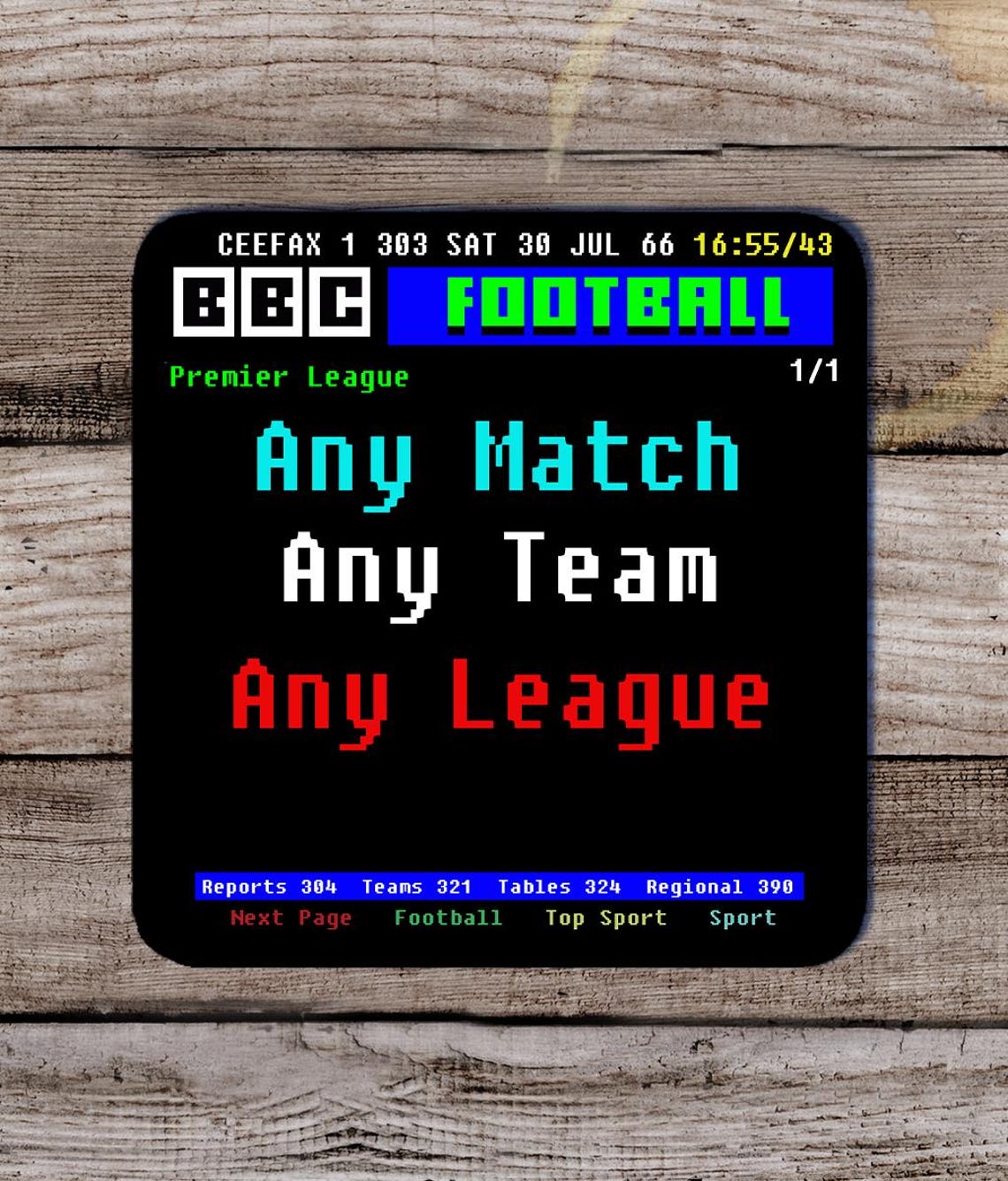 Personalised Retro Ceefax Football Match Result Teletext Coaster - Etsy