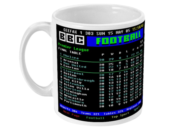 Chelsea 2004/05 Champions Premier League Table Ceefax Football Match ...