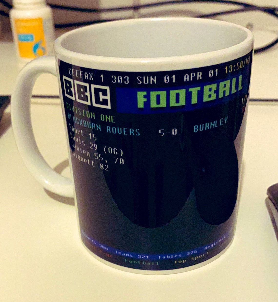 Personalised Retro Ceefax Football Match Result Teletext Mug - Etsy