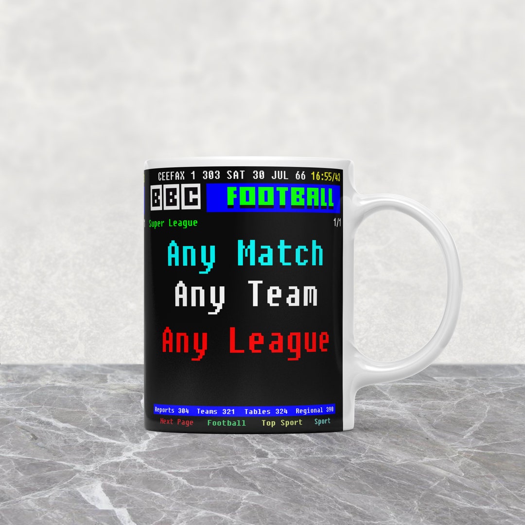 Personalised Retro Ceefax Football Match Result Teletext Mug - Etsy