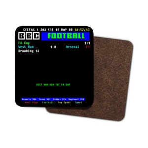 Personalised Retro Ceefax Football Match Result Teletext Coaster - Etsy