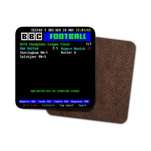 Personalised Retro Ceefax Football Match Result Teletext Coaster - Etsy