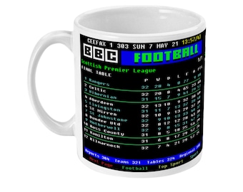 Personalised Retro Ceefax Football Match Result Teletext Mug | Etsy