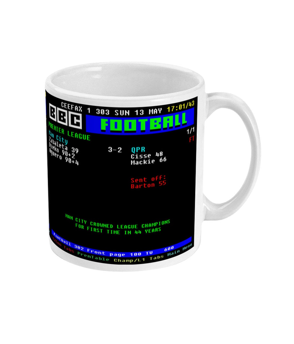 Personalised Retro Ceefax Football Match Result Teletext Mug - Etsy