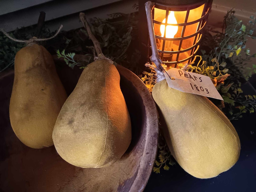 Primitive Cottage Pear Bowl Filler Fall, Primitive Pear, Farmhouse Pear ...