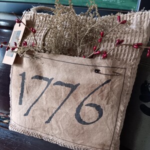 Primitive Farmhouse 1776 Hanging Bag, Patriotic Primitive, Early ...