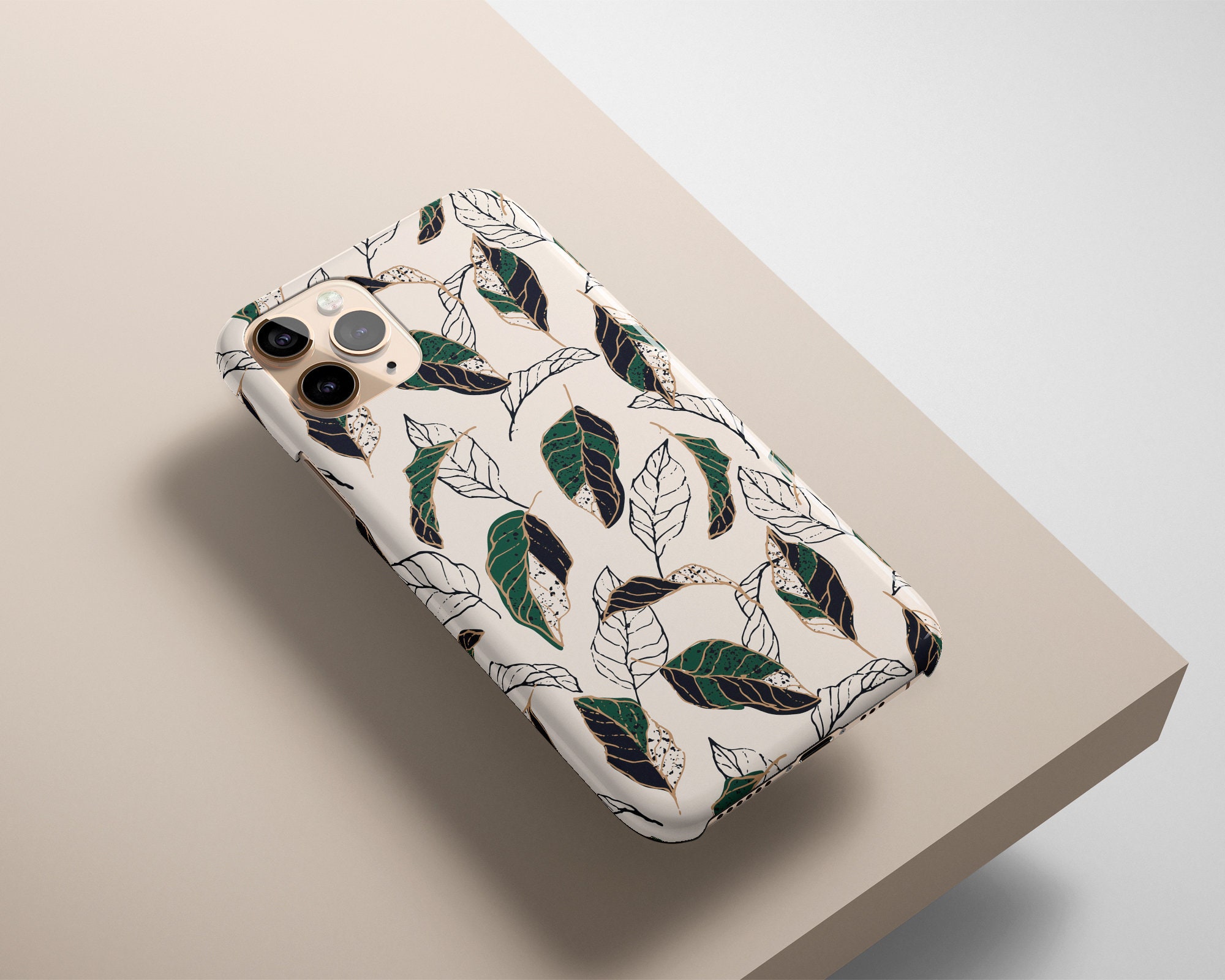 Gold Leaf Green Leaves Palm Leaf Phone Case iPhone 12 Pro | Etsy