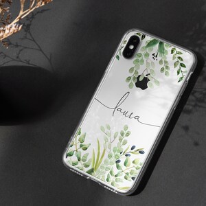 Personalised Name Letter Initials Clear Phone Case for iPhone 15 14 13 ...