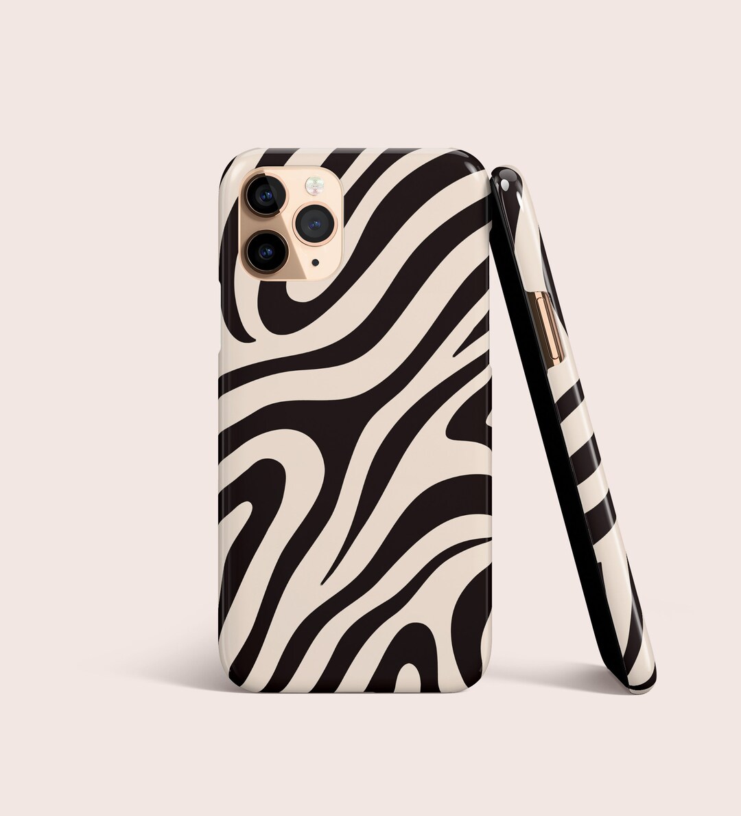 Black Zebra Animal Print Phone Case for iPhone 17 16 15 • All Models ...
