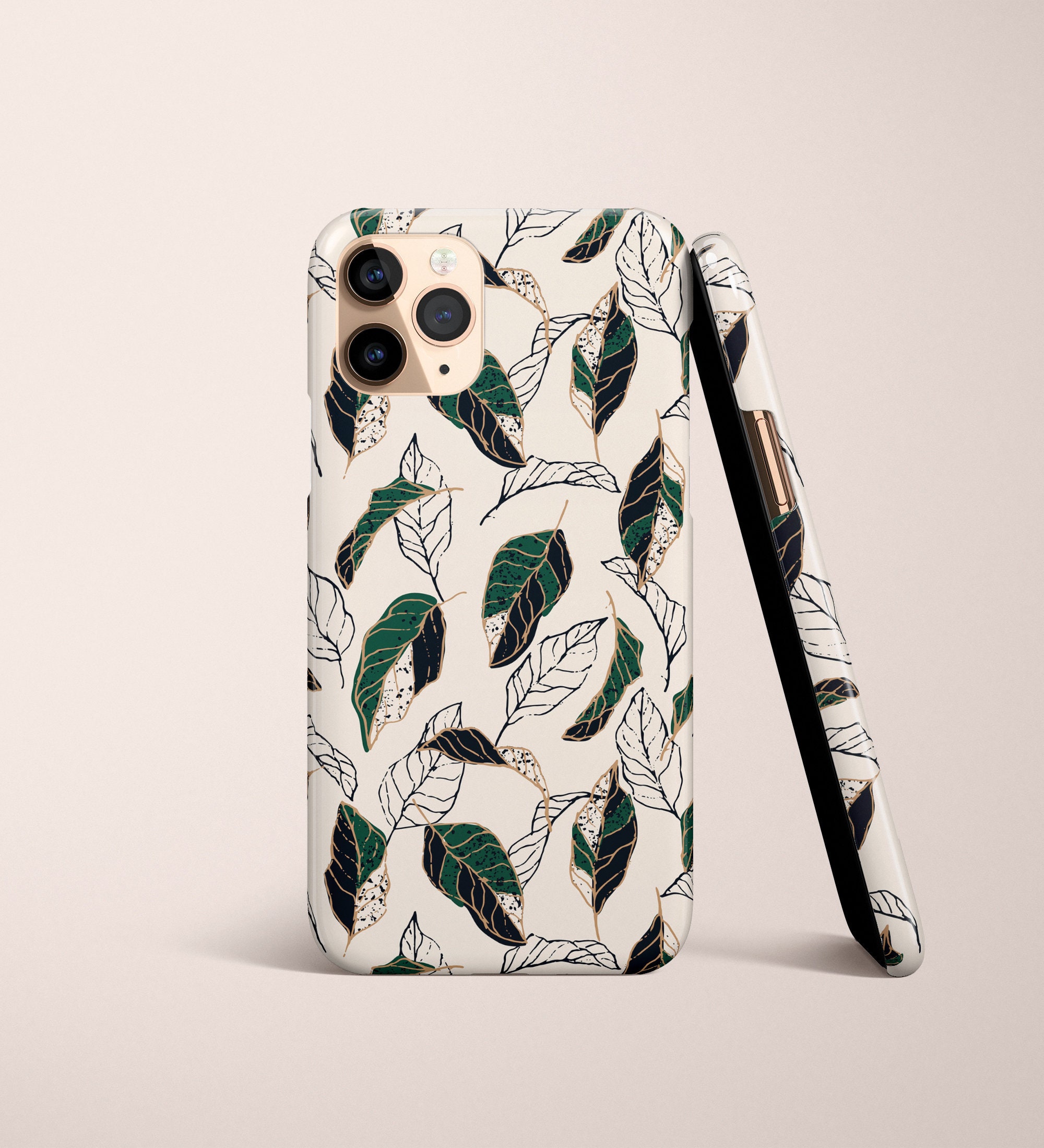 Gold Leaf Green Leaves Palm Leaf Phone Case Iphone 13 Pro - Etsy