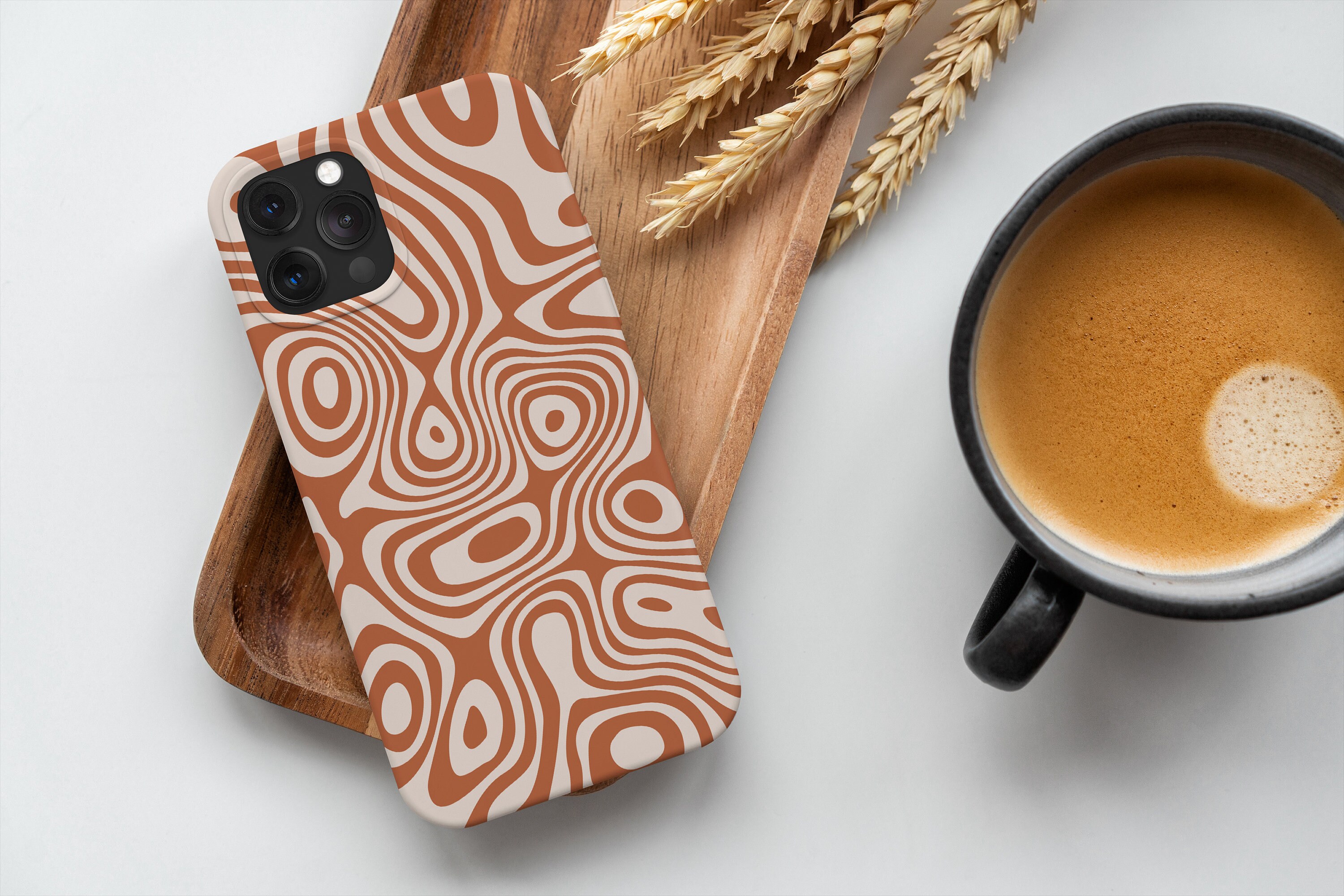 Retro Groovy Swirl Wavy Psychedelic Rust Iphone 14 13 Pro - Etsy