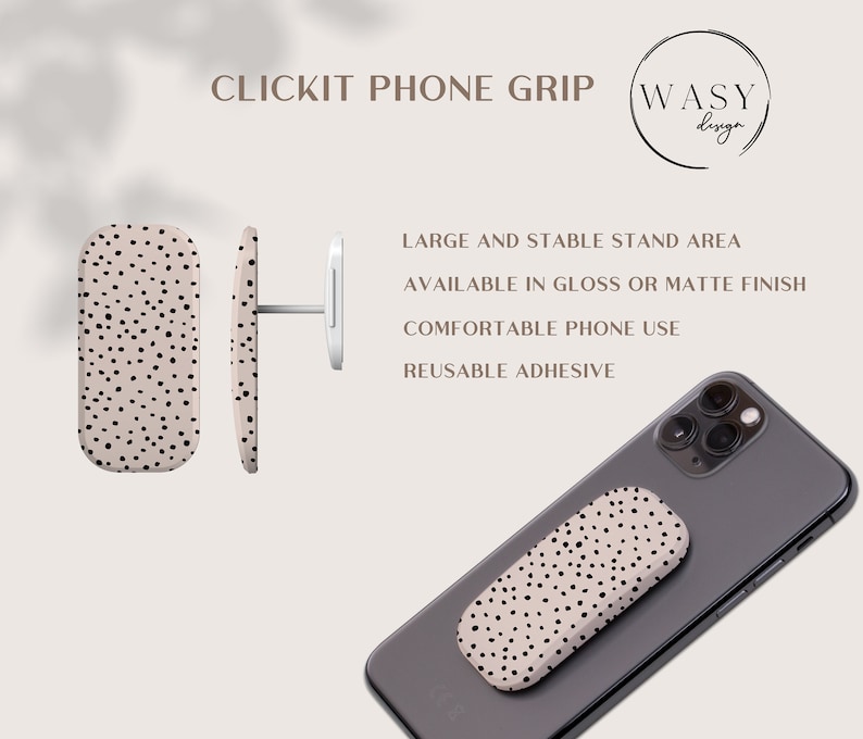 Green Emerald Gold Pattern Phone Grip, Clickit Phone Holder Stand ...