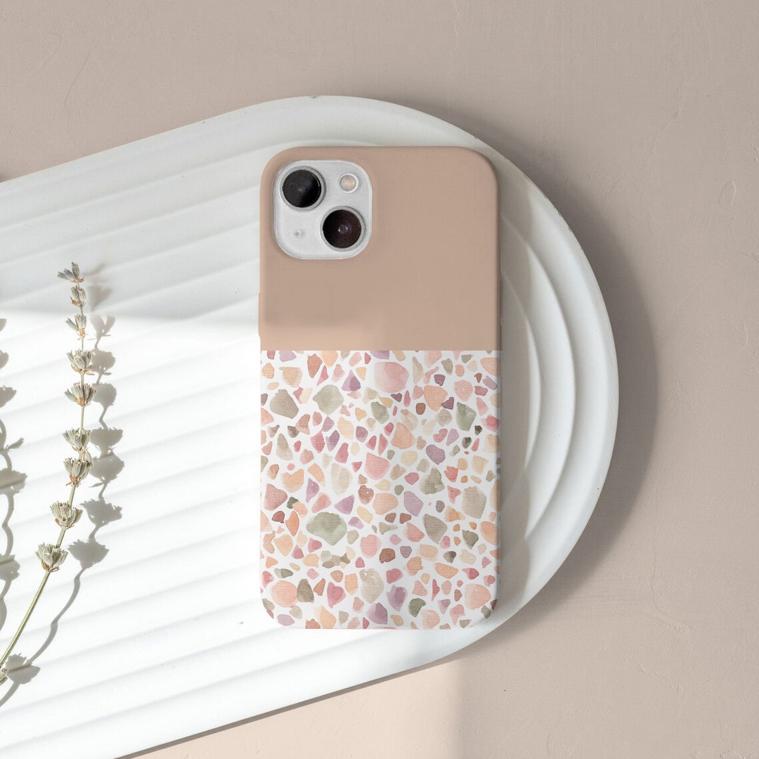 Terrazzo Watercolor Beige Colorful Phone Case for Phone 17 16 15 & More ...
