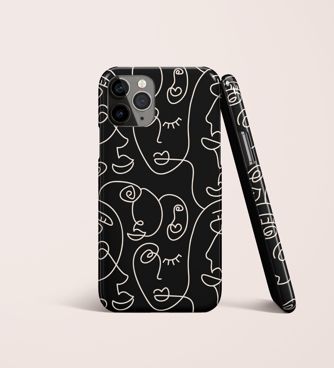 Abstract Faces Line Art Phone Case: Minimalist Design - Etsy