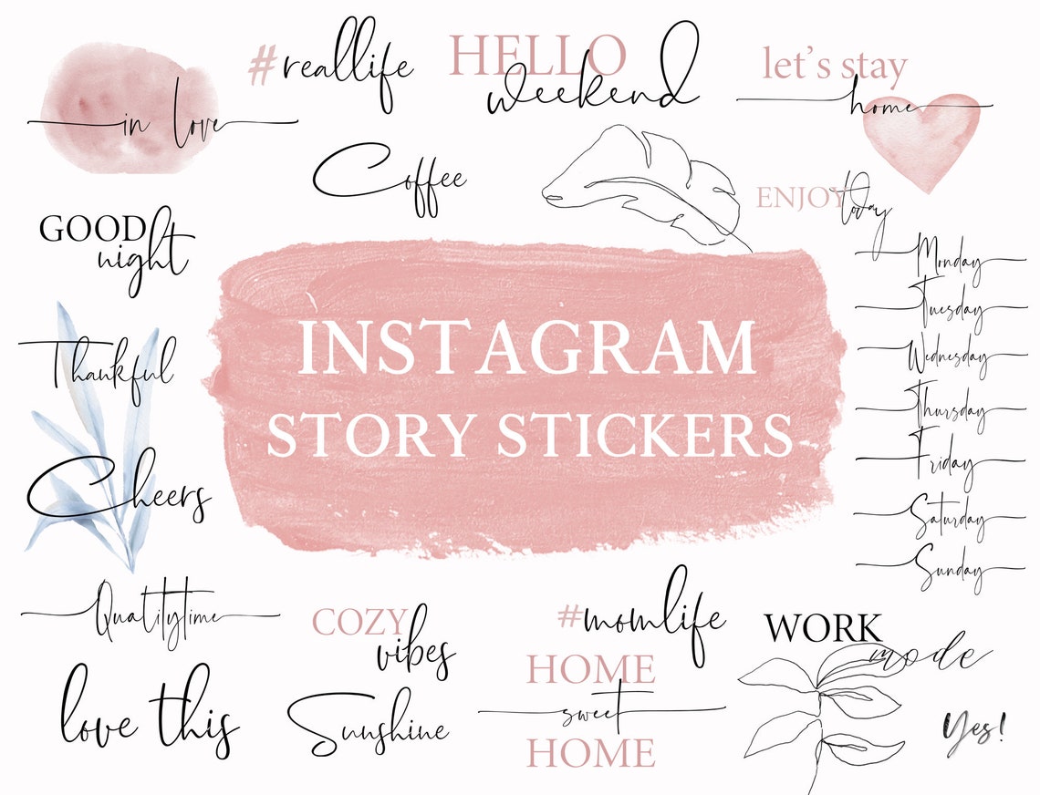 Instagram Story Stickers Calligraphy Instagram Sticker - Etsy