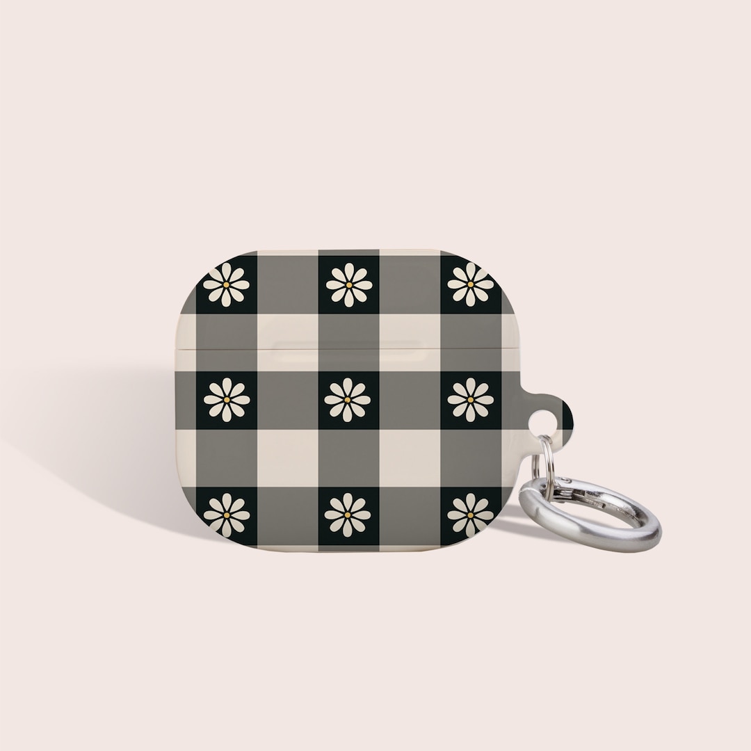 Vichy Checkered Flowers Black Retro Case for Airpod, Fits AirPod Pro ...