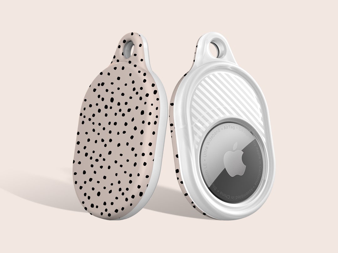 Pastel Pink AirTag Case - Black Spot Pattern, Keyring Holder - Etsy