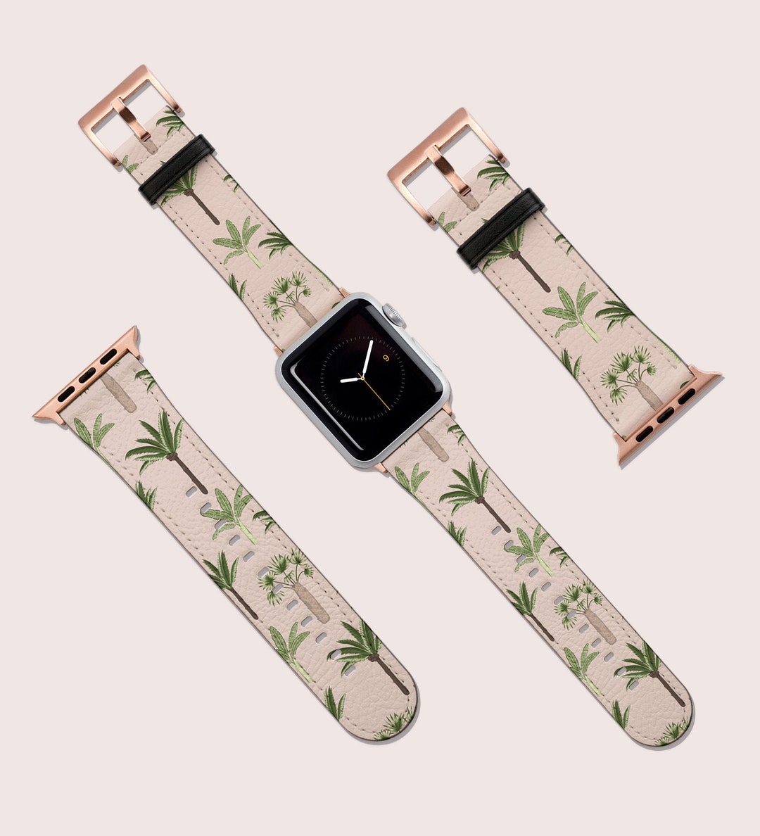 Pink Tropical Watch Band, Palm Trees Watch Strap, Fits Apple Watch ...