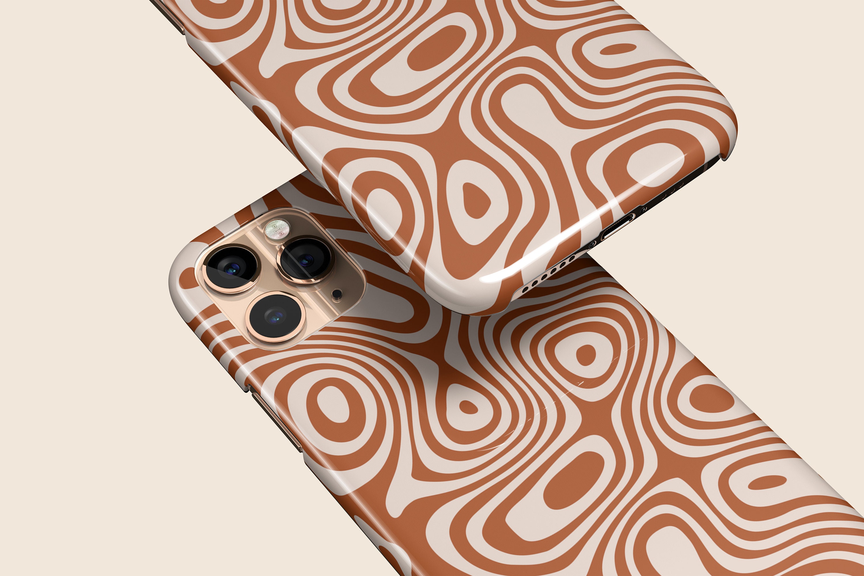 Retro Groovy Swirl Wavy Psychedelic Rust Iphone 14 13 Pro - Etsy