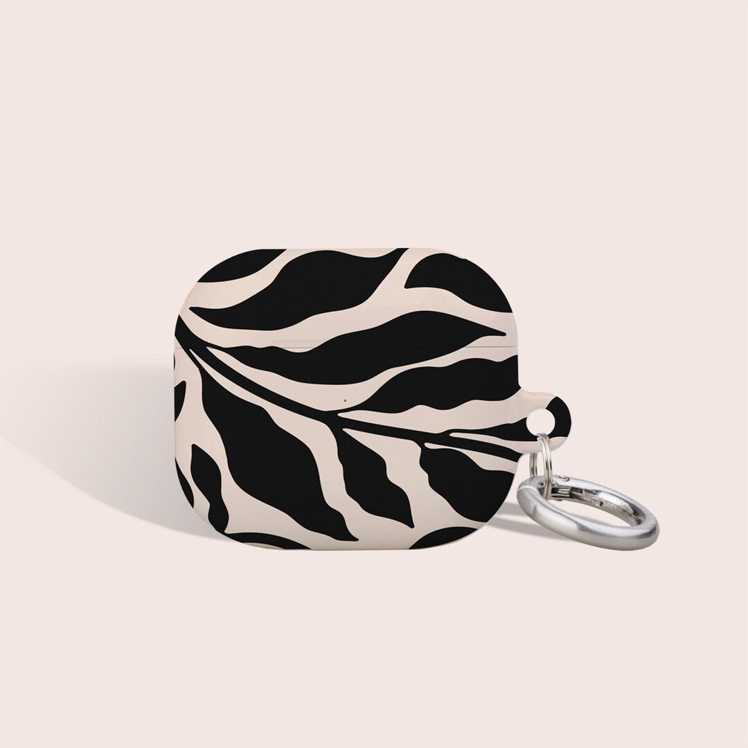 Leaf Floral Retro Black Wavy Design Case for Airpod, Fits AirPod Pro ...