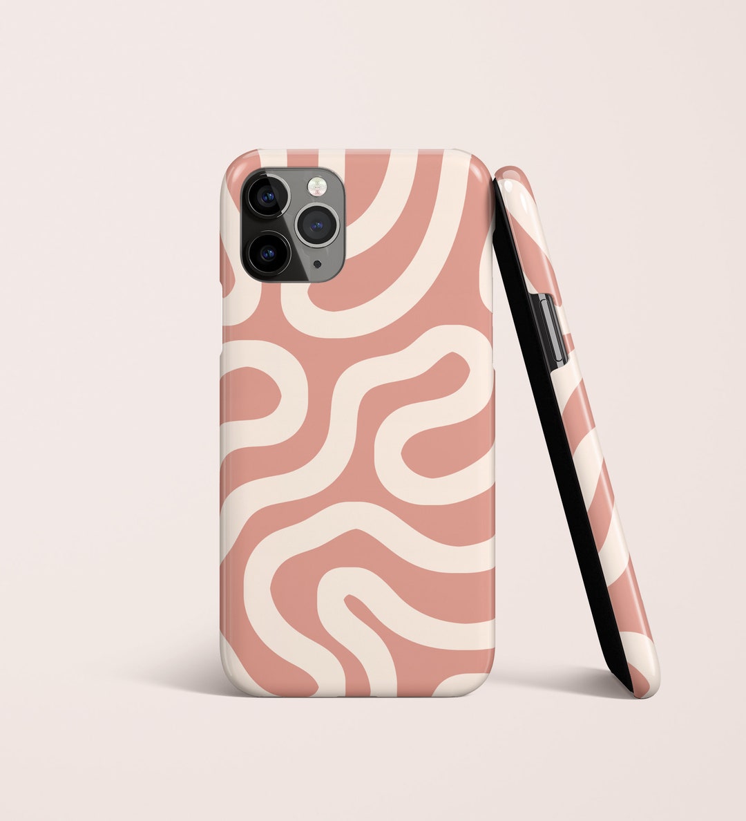 Abstract Line Art Waves Wavy Maze Phone Case for iPhone 16 15 14 13 12 ...