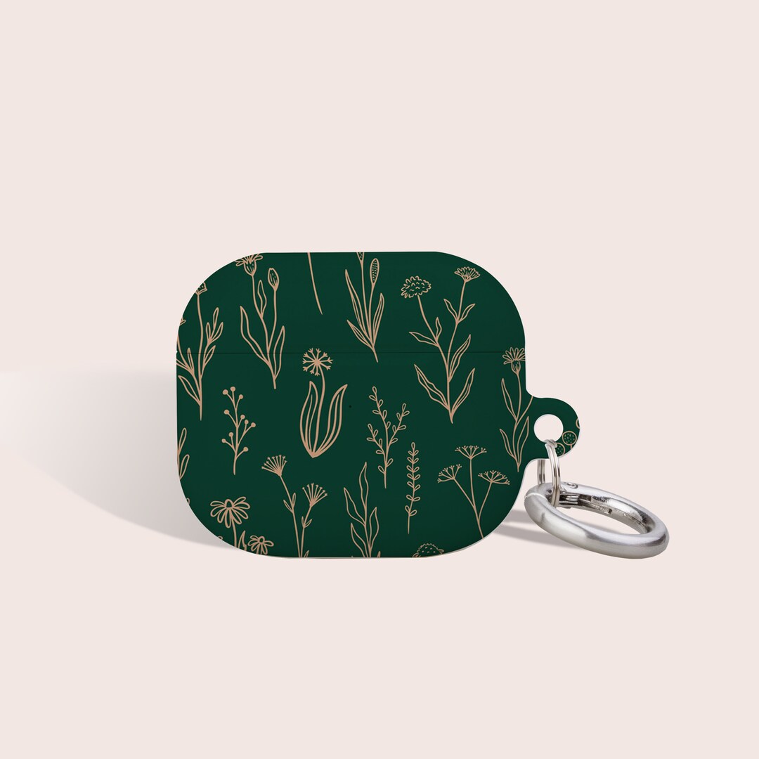 Wildflowers Green Gold Floral Case for Airpod, Fits AirPod Pro Case ...