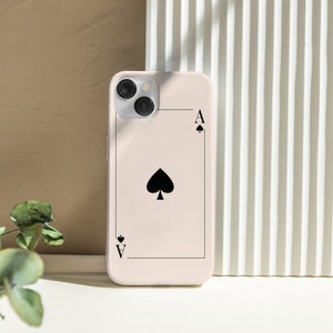 Ace of Spades Black Playing Card Case for iPhone 16 15 14 13 12 • All ...