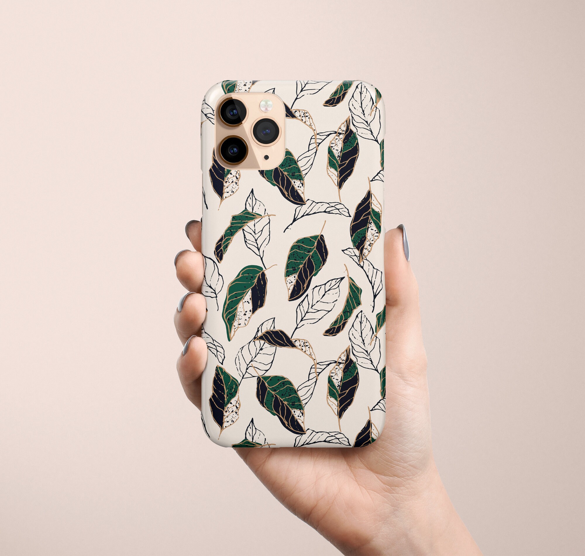 Gold Leaf Green Leaves Palm Leaf Phone Case Iphone 13 Pro - Etsy