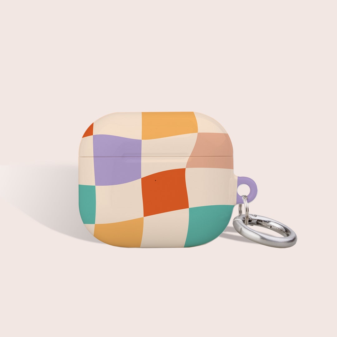 AirPod Case: Retro Checkered Pastel Style (fits Pro and Standard Models ...