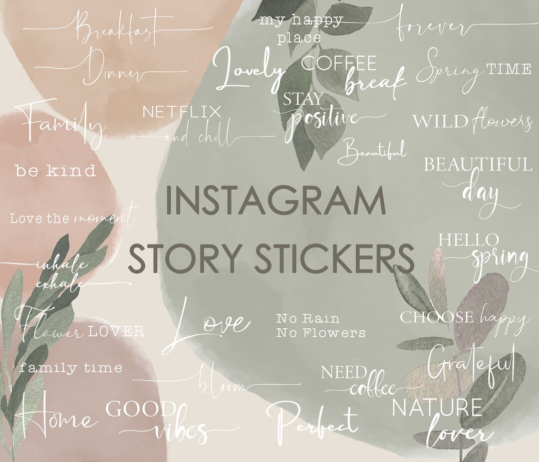 Story Stickers for Instagram, Calligraphy Sticker for Instagram, Flower ...