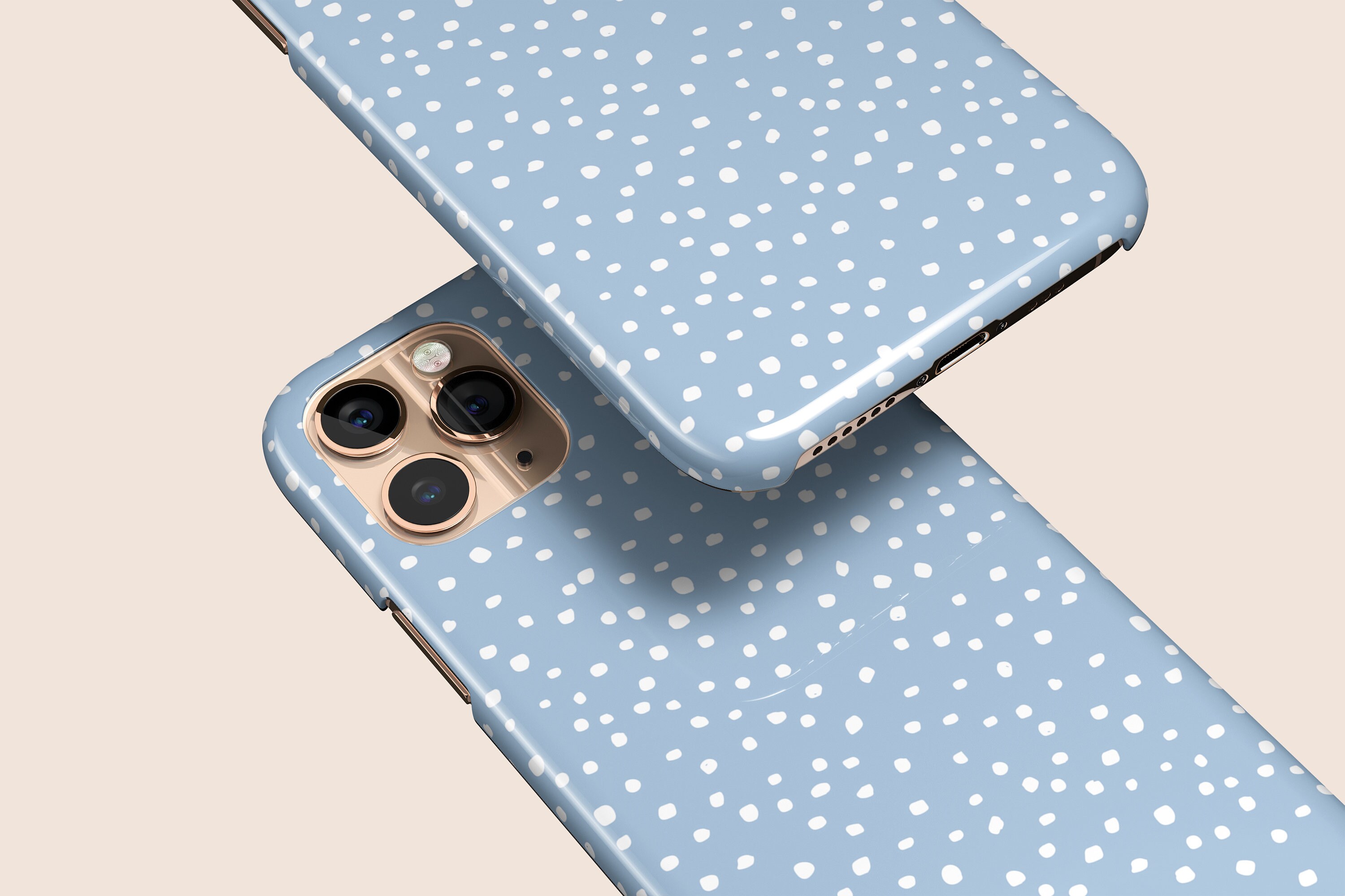 Pastel Blue Spotty Animal Print Phone Case for iPhone 17 16 15 • All ...