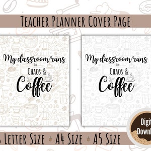 Teacher Planner Cover Page, Teacher Planner, Bullet Journal, Coffee ...