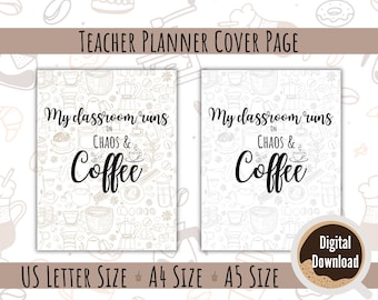 Teacher Planner Cover Page, Teacher Planner, Bullet Journal, Rainbow ...