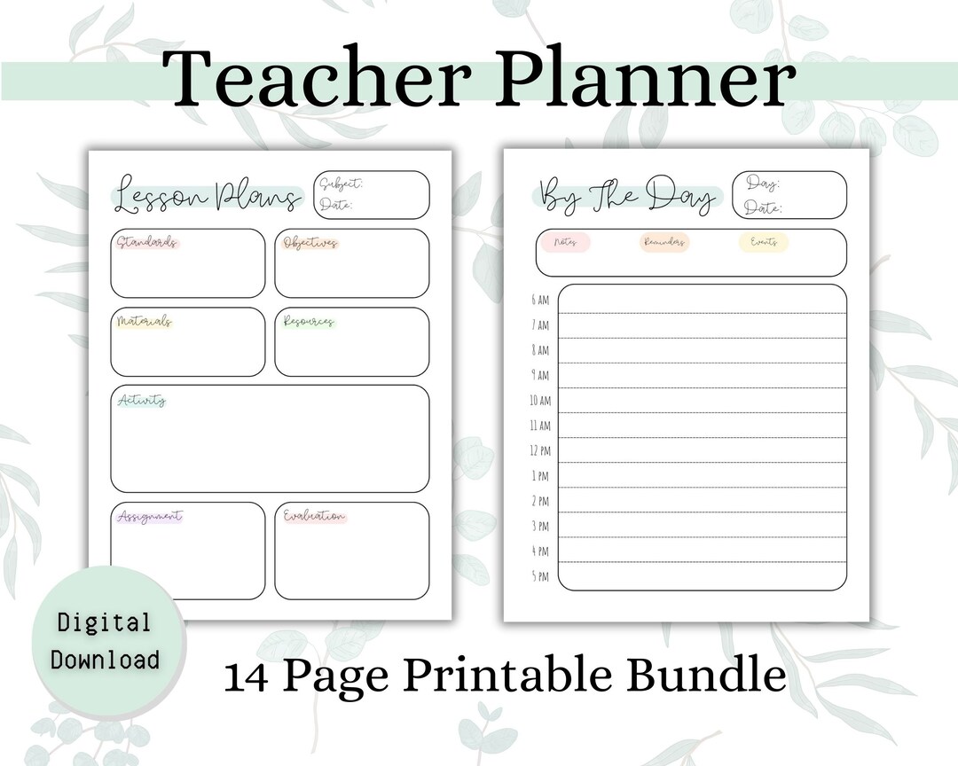 Teacher Planner - Pastel Teacher Planner - Rainbow Pastel Teacher ...