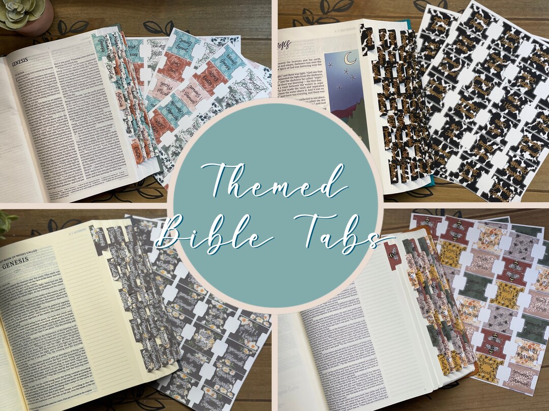 Themed Bible Tabs // Floral // Cow Print // Cat Print // Greenery - Etsy