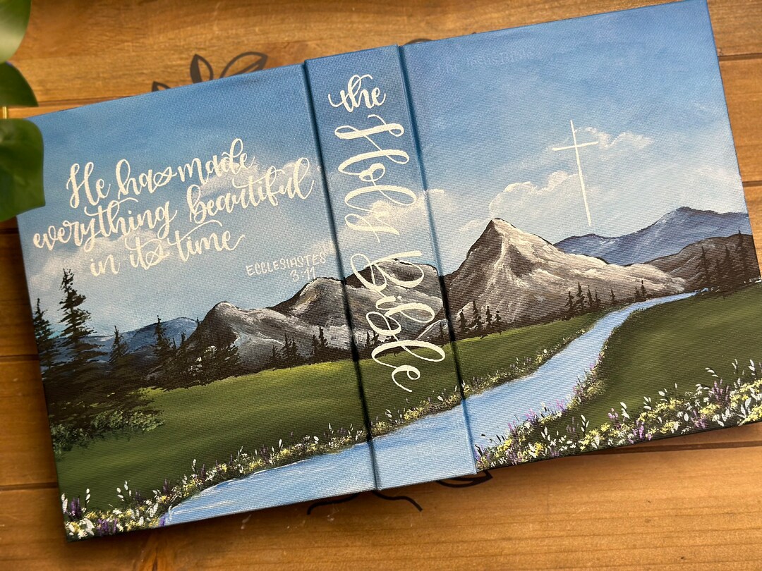 Hand Painted Holy Bible // Semi-custom // the Erin River - Etsy