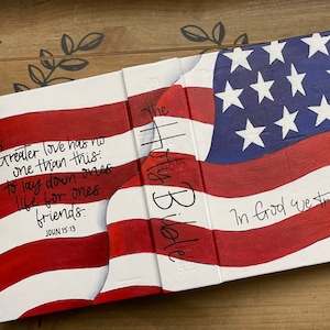 Hand Painted Holy Bible // Semi-custom // American Flag - Etsy