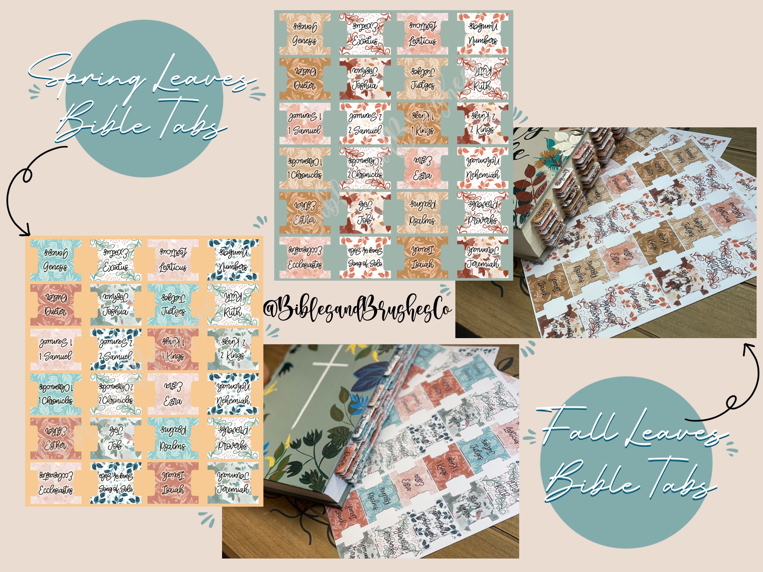 Themed Bible Tabs // Floral // Cow Print // Cat Print // Greenery - Etsy