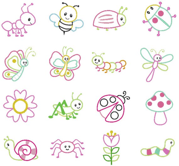 Bugs Applique Embroidery Design ITH Complete Set - Etsy