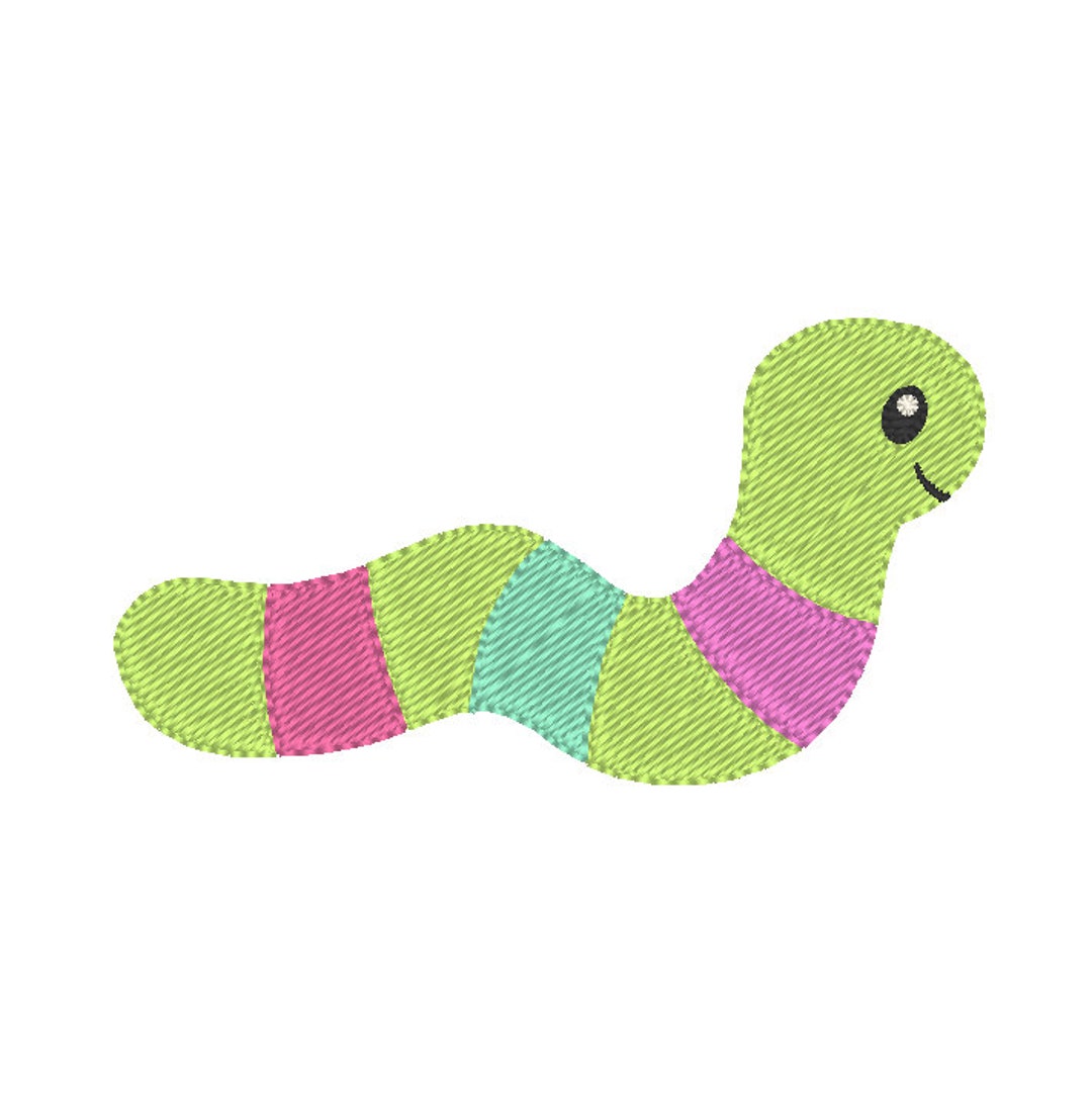 Worm Embroidery Design ITH - Etsy