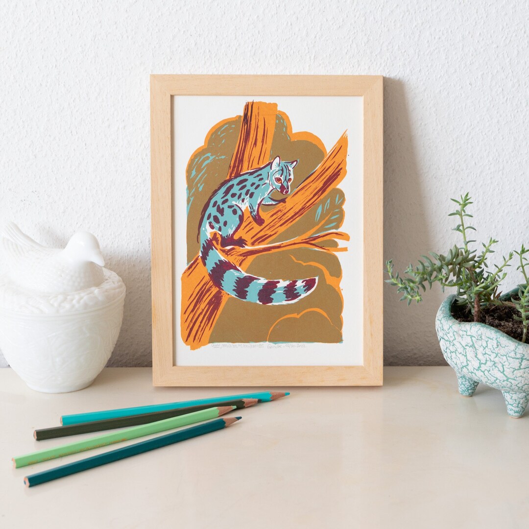 Genette (genet) - Limited Edition, Handmade Silkscreen Print - Etsy