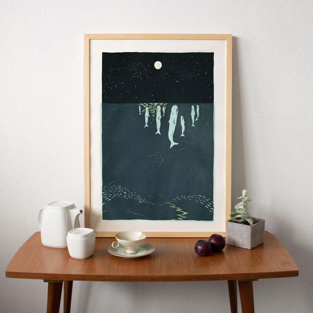 Goodnight Whales BIG IV Limited Edition, Handmade Silkscreen Print - Etsy
