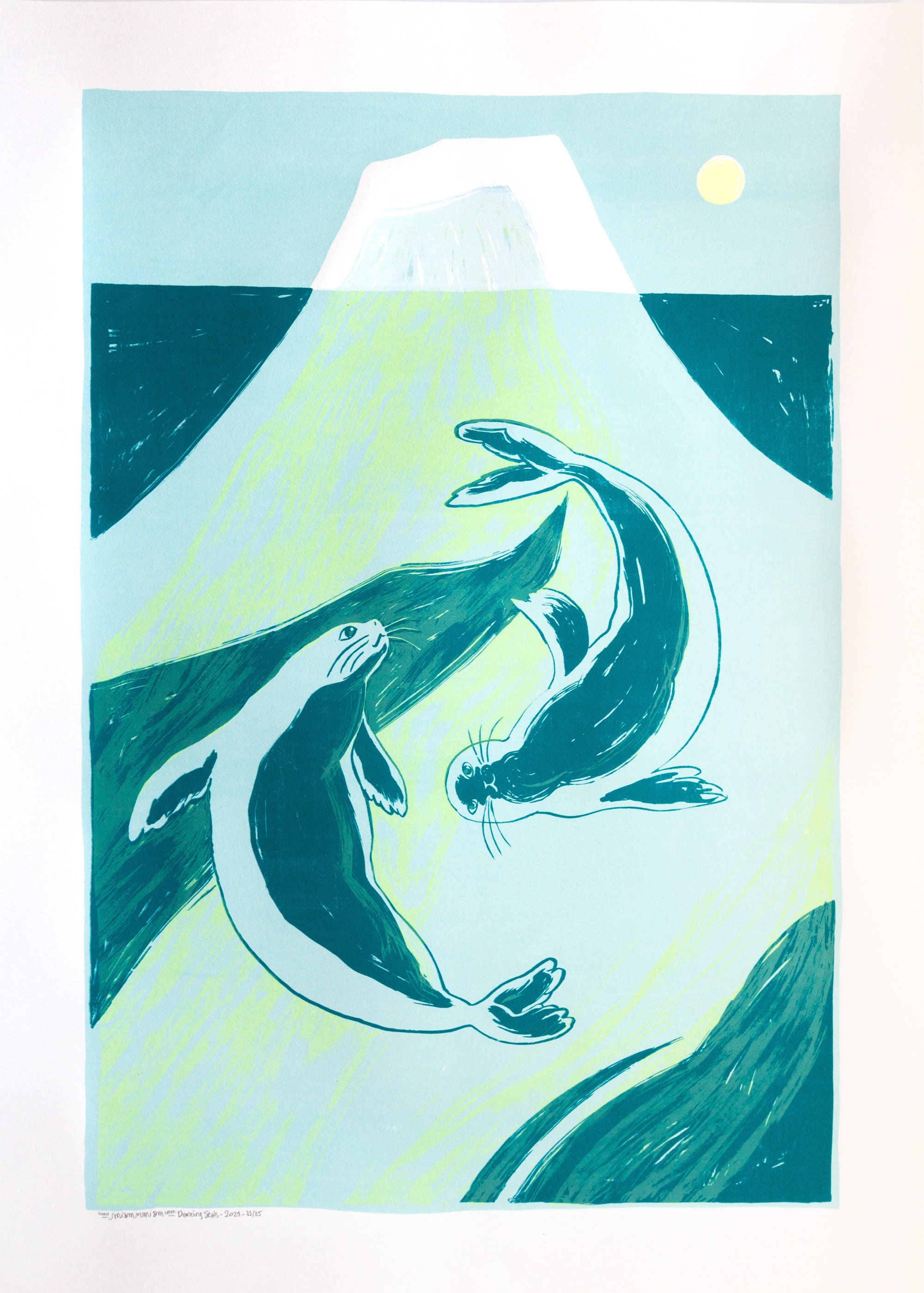 DANCING SEALS - Limited Edition, Handmade Silkscreen Print - Etsy