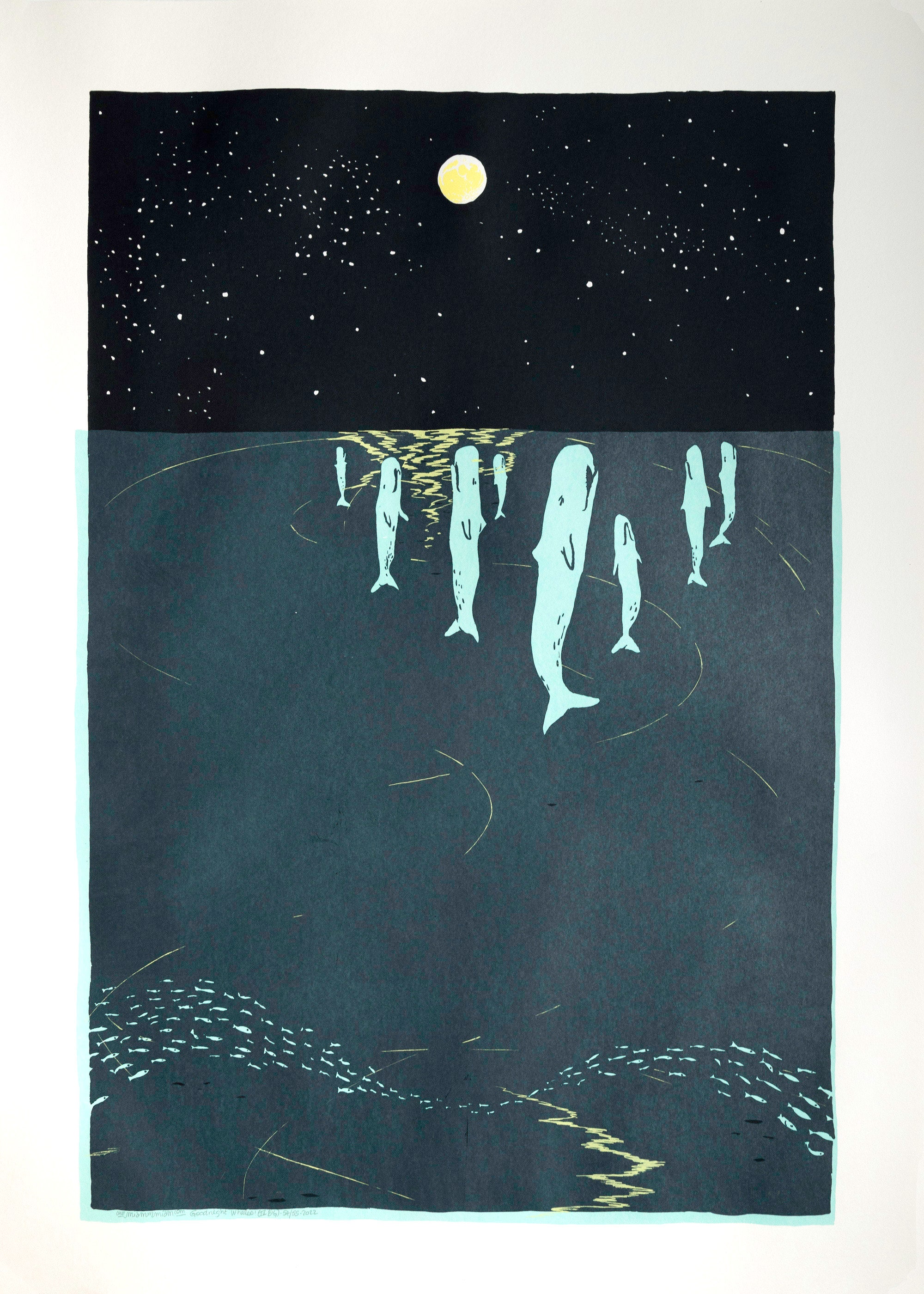 Goodnight Whales BIG IV Limited Edition, Handmade Silkscreen Print - Etsy