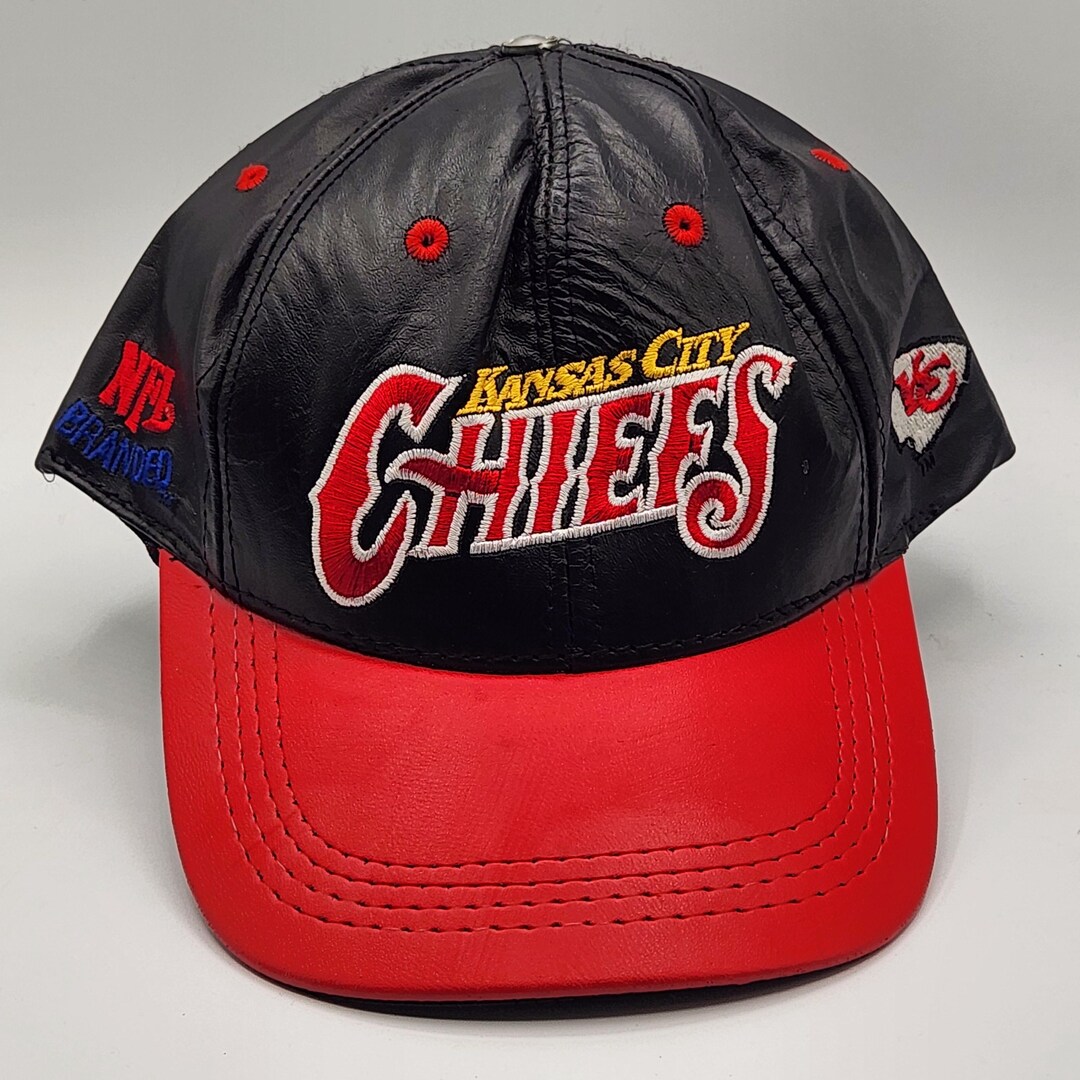 MODERN Kansas City Chiefs NFL Leather Ball Cap Fits All Made in USA ...