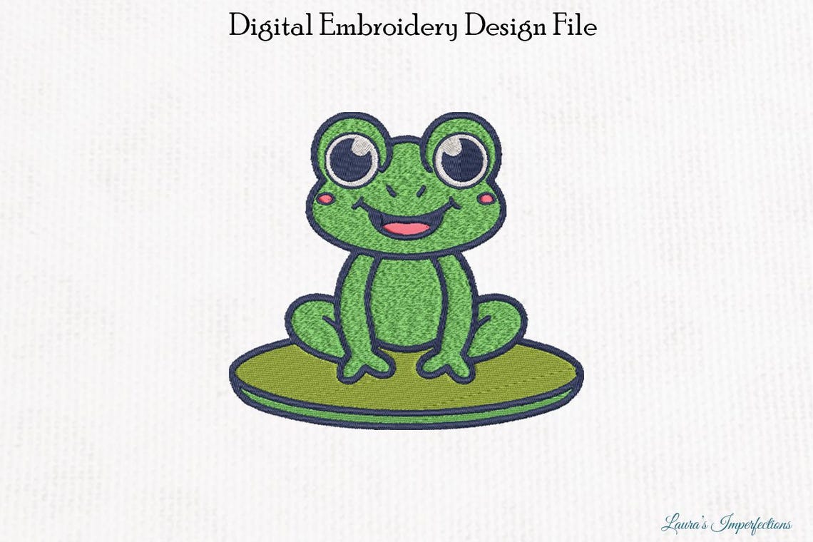 Frog Machine Embroidery Design 2 Sizes - Etsy