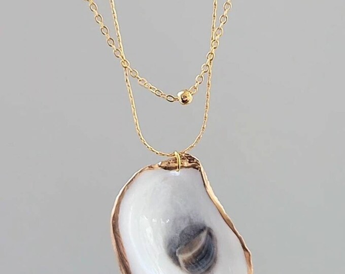 Dainty Gold Oyster Shell Necklace, Oyster Shell Jewelry, Beachy Gifts ...
