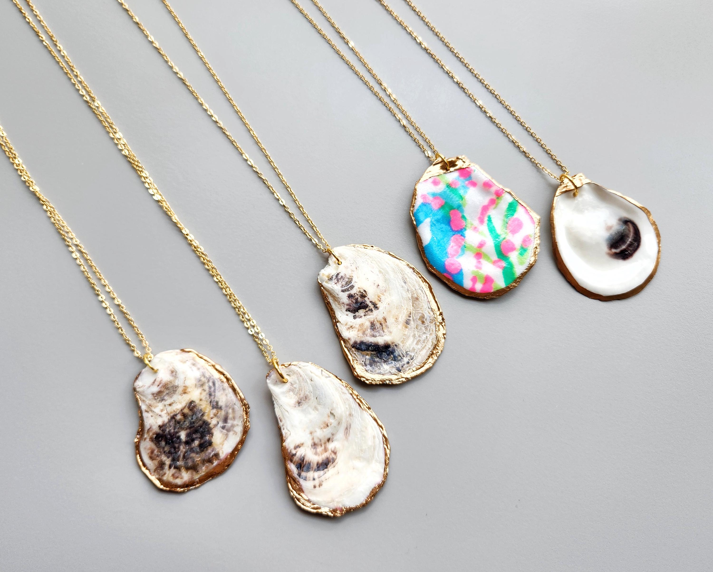 Oyster Shell Necklace, Oyster Shell Jewelry, Beachy Gifts, Lilly Shell ...